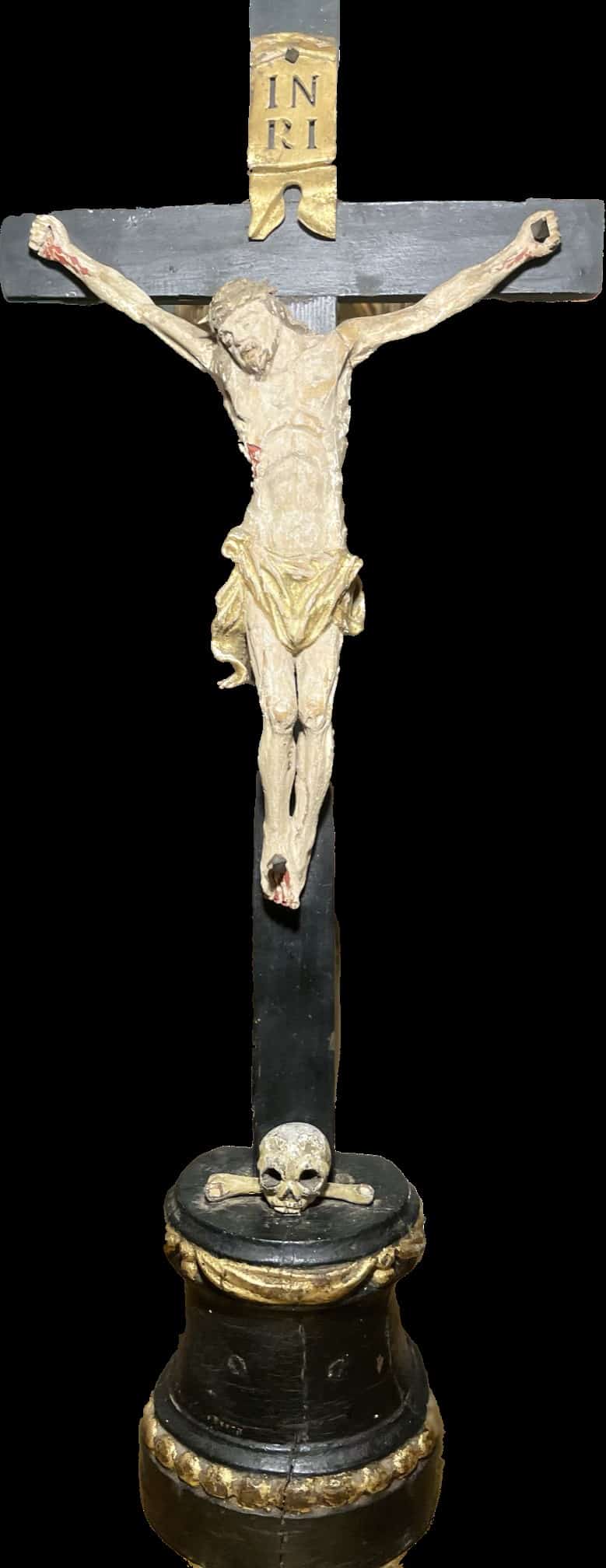 Crucifix en bois du XIXe - Le Jardin des moines